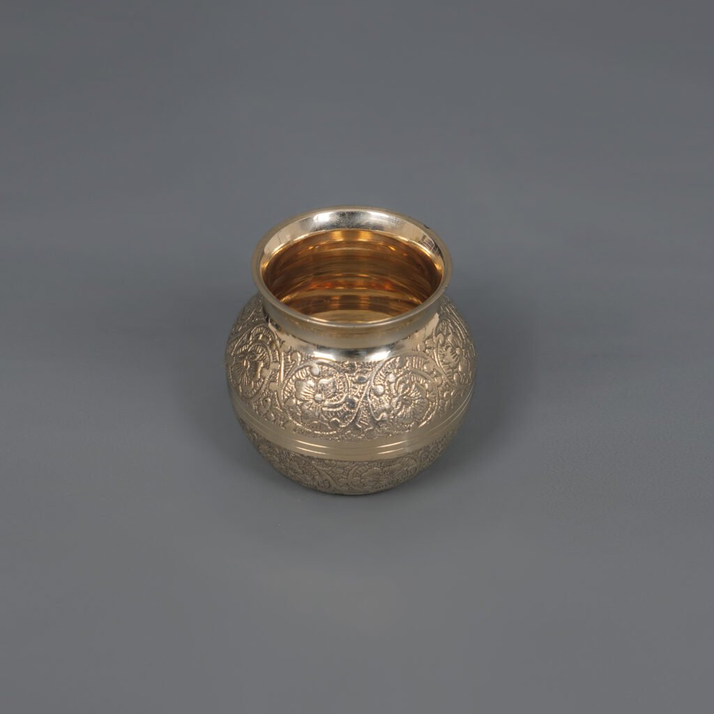 Brass Engraved Pot (Pital Matki) - Copper Brazier