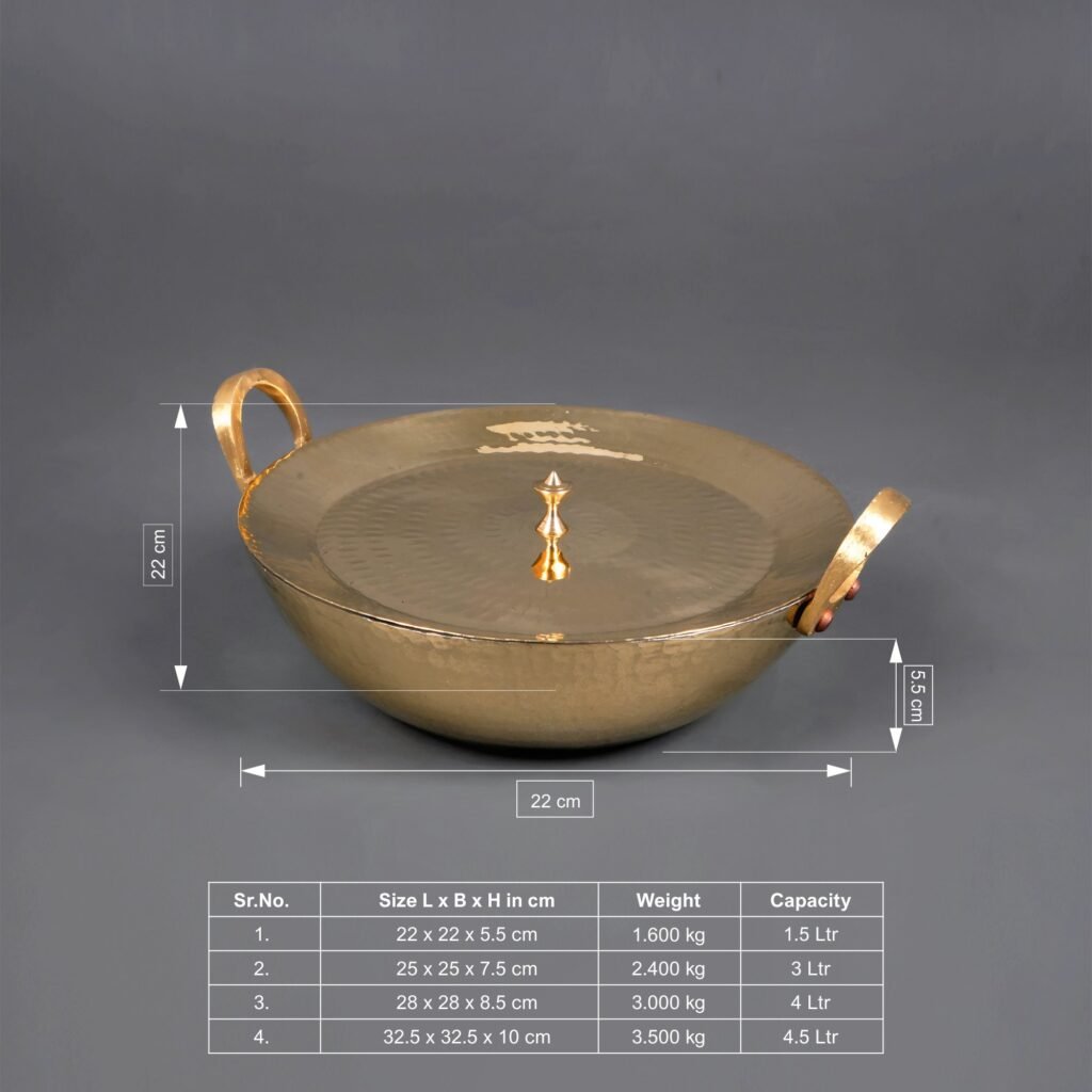 Premium Handmade Kadhai with Lid - Copper Brazier