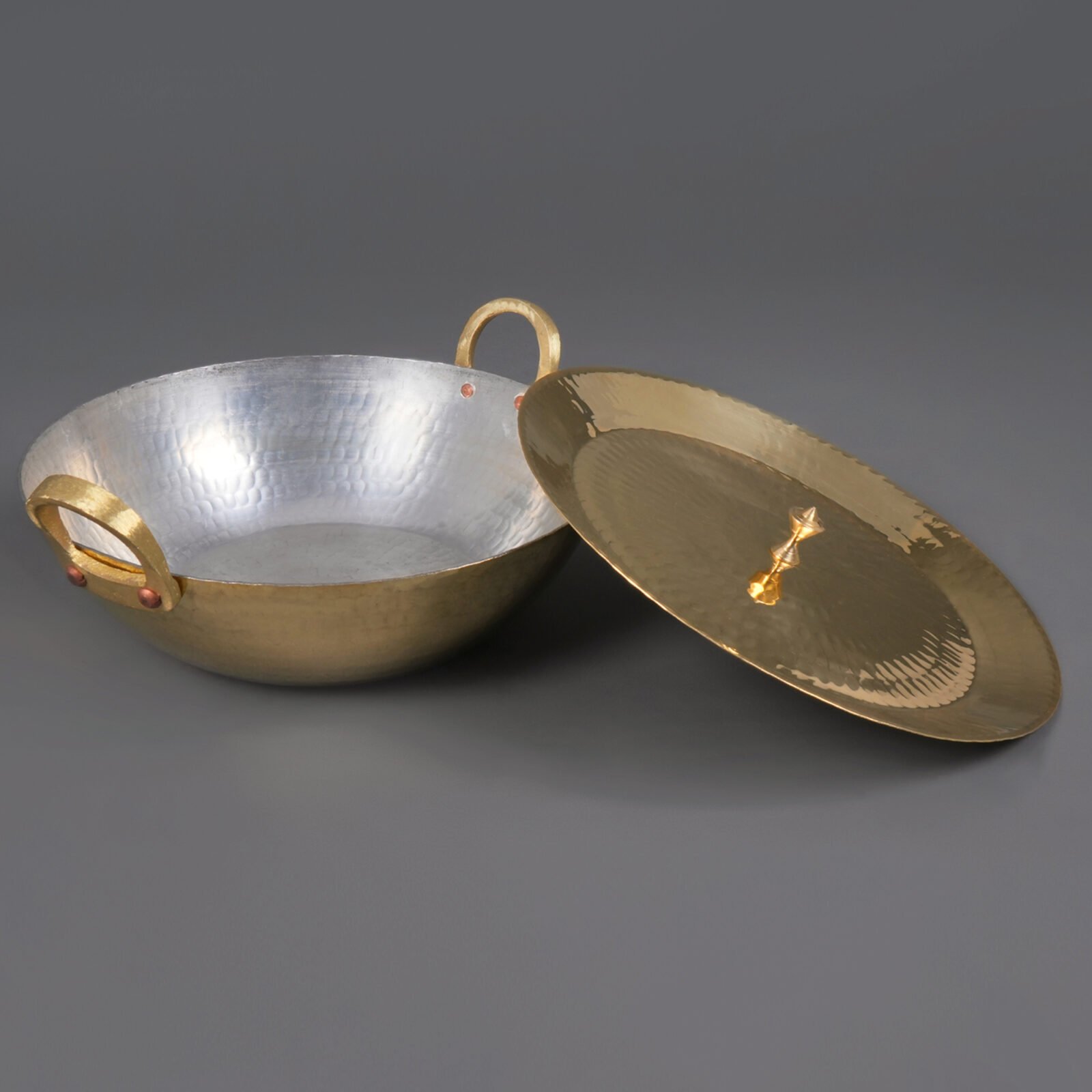 Premium Handmade Kadhai with Lid - Copper Brazier